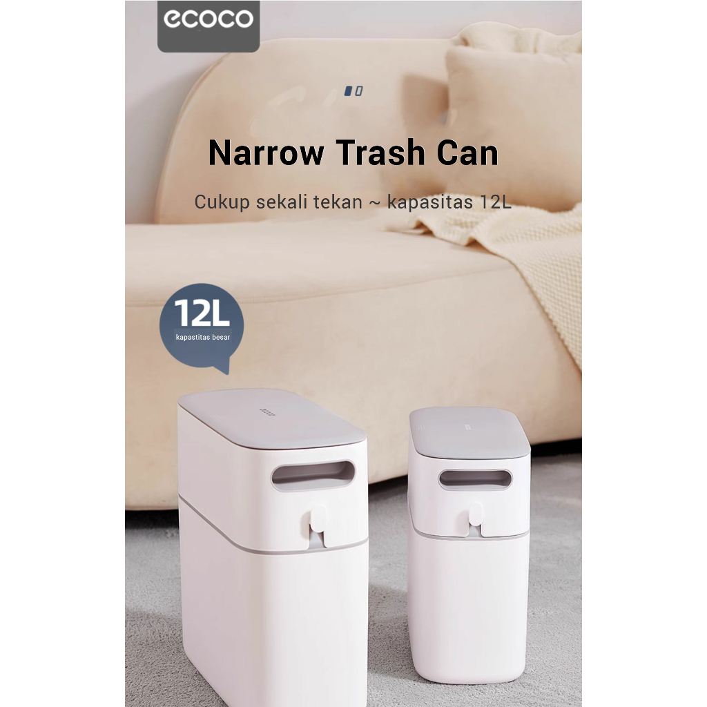 Jual ECOCO Simple Zip Trash Can - Tempat Sampah Tong Sampah Kamar Mandi Dapur Trash Bin Toilet ...