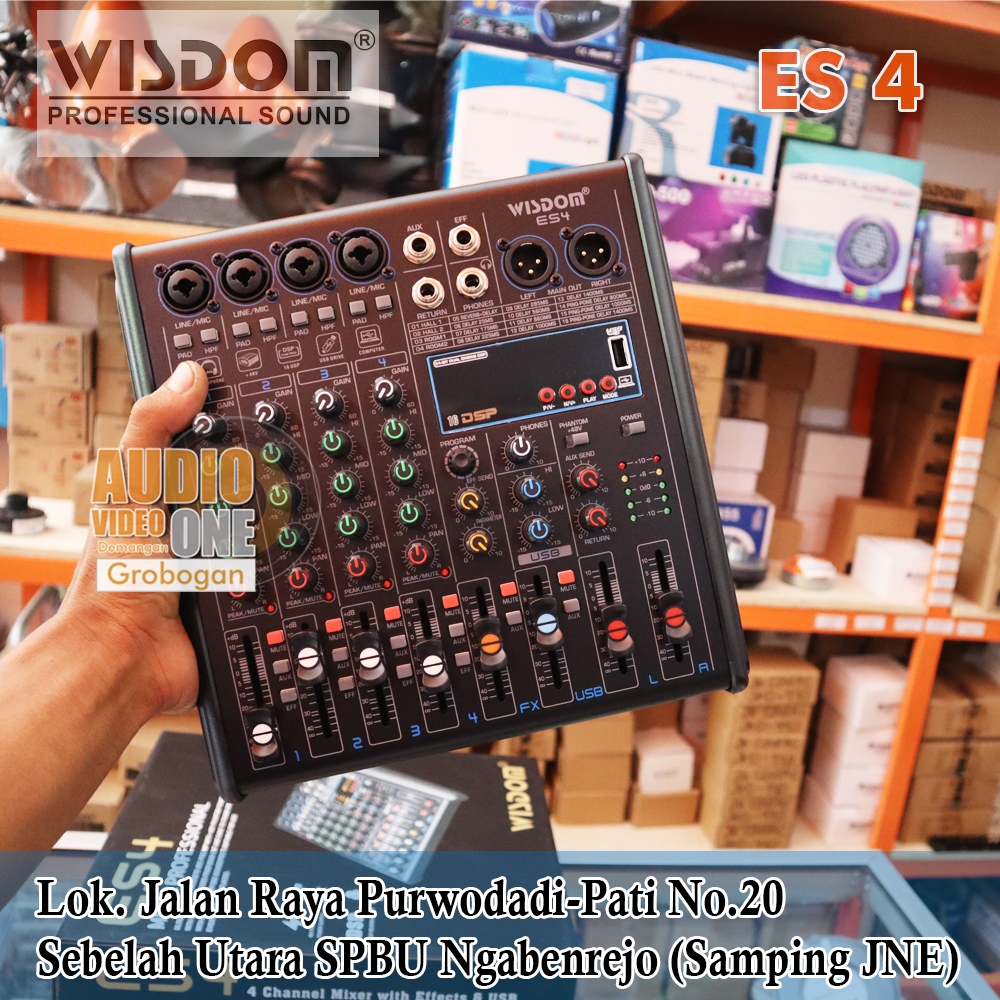 Jual Mixer Wisdom ES4 Mikser Audio 4 Chanel Fitur Komplit Efek Digital | Shopee Indonesia
