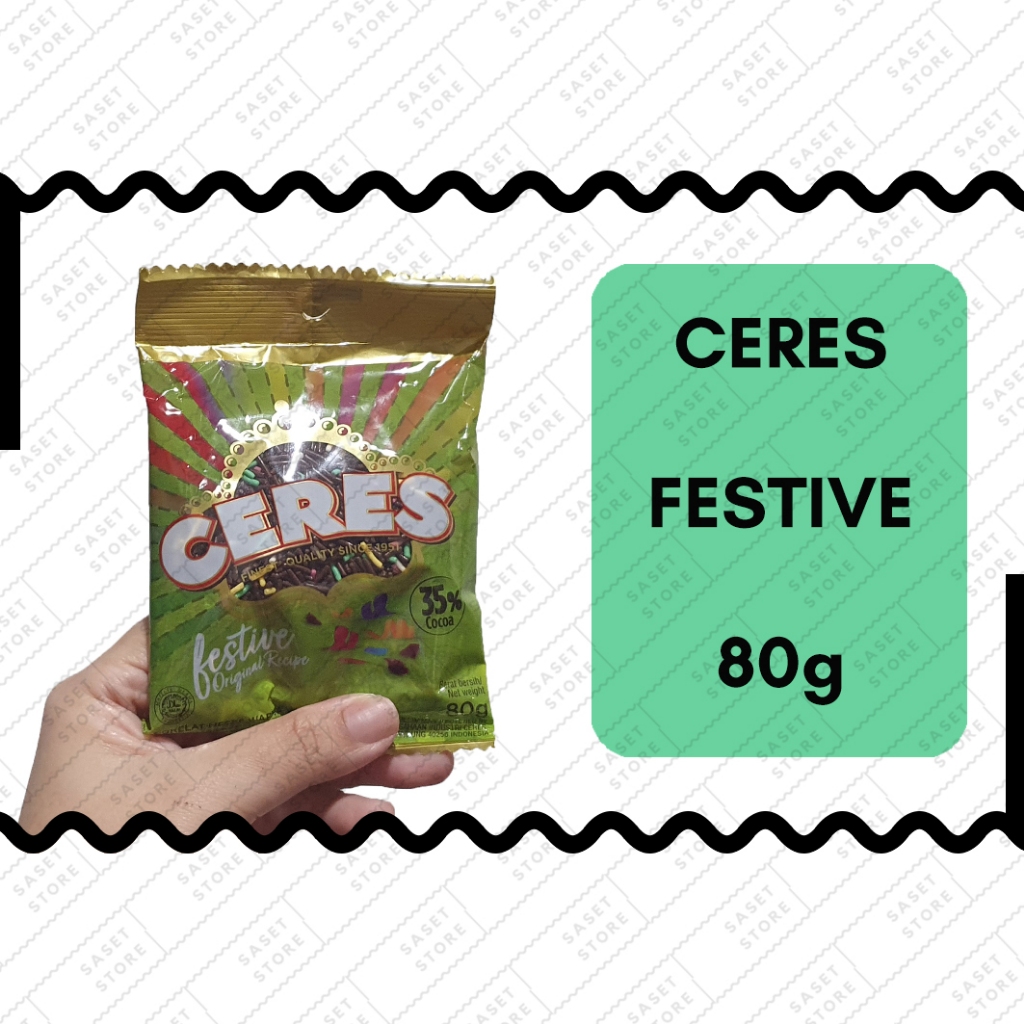 Jual Ceres Festive 80g Sachet Cokelat Meses Warna Warni 35% Cocoa ...