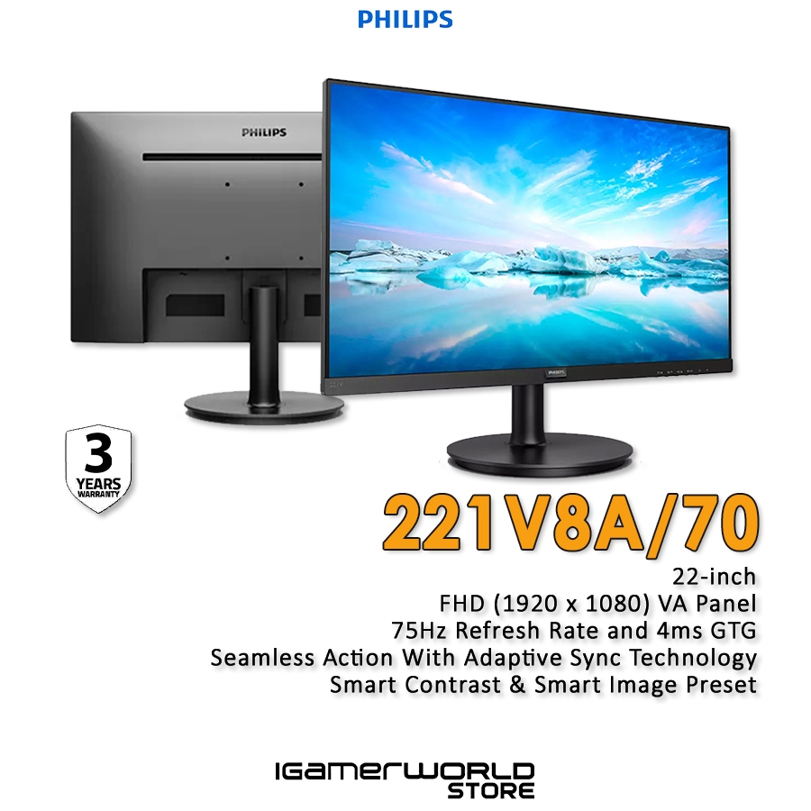 Jual Philips V Line 221V8A - 22 inch 75Hz 4ms FHD Monitor | Shopee ...