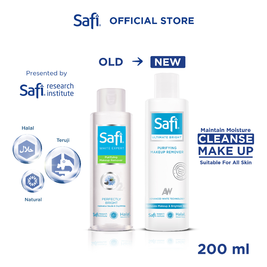 Jual SAFI Ultimate Bright Purifying Make Up Remover 200 ml | Shopee ...