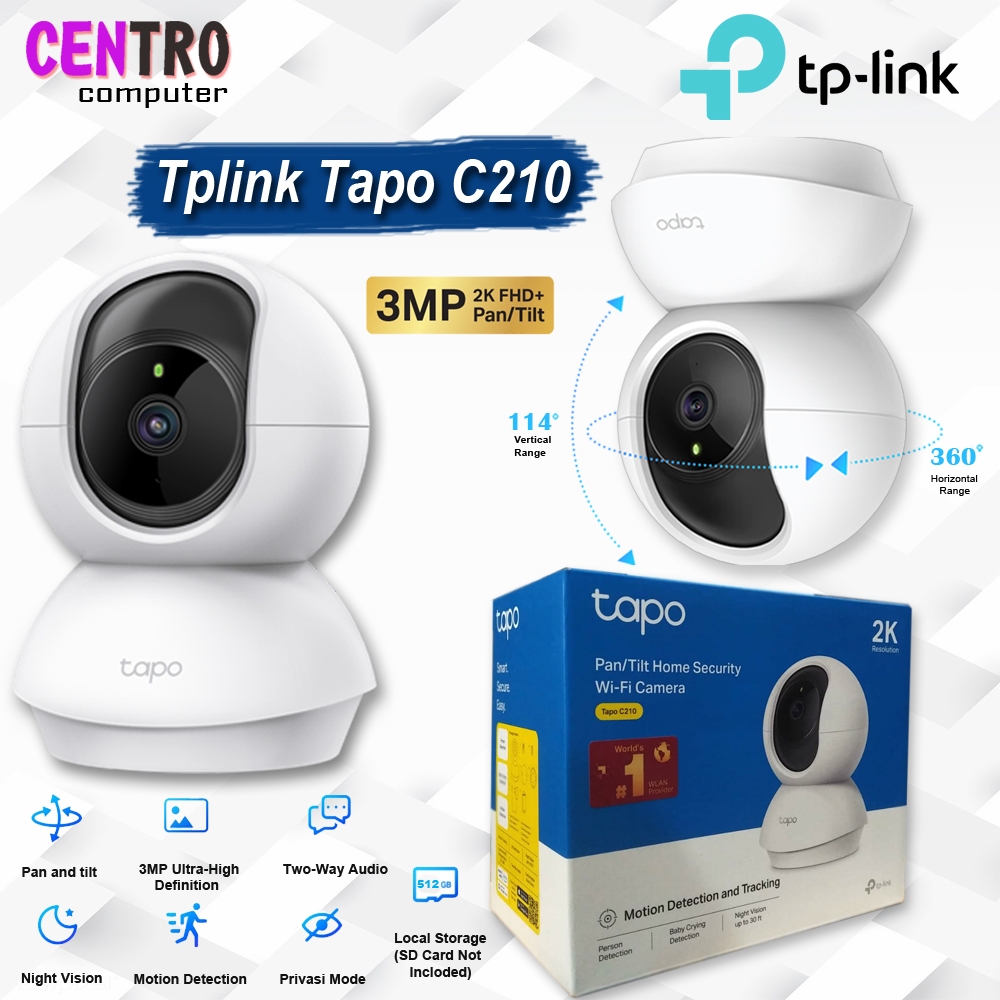 Jual Tplink Tapo C210 3MP 2K New Pan Tilt Home Security Wi-Fi Camera | Shopee Indonesia