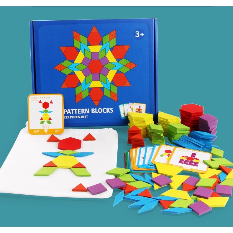 Jual Mainan Edukasi Anak Puzzle Kayu Geometri - Pattern Blocks ...