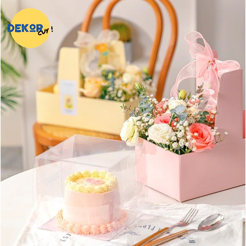 Jual BOX KUE BENTO + FLOWER box packaging kue hampers lebaran natal ...