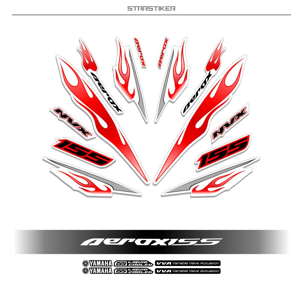 Jual STIKER STRIPING YAMAHA AEROX CONNECTED 155 / 2014 / STIKER BODY ...