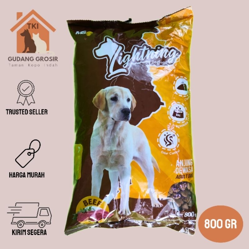 Jual Lightning Dog 800 Gr Makanan Anjing Kering Rasa Beef 800gr ...