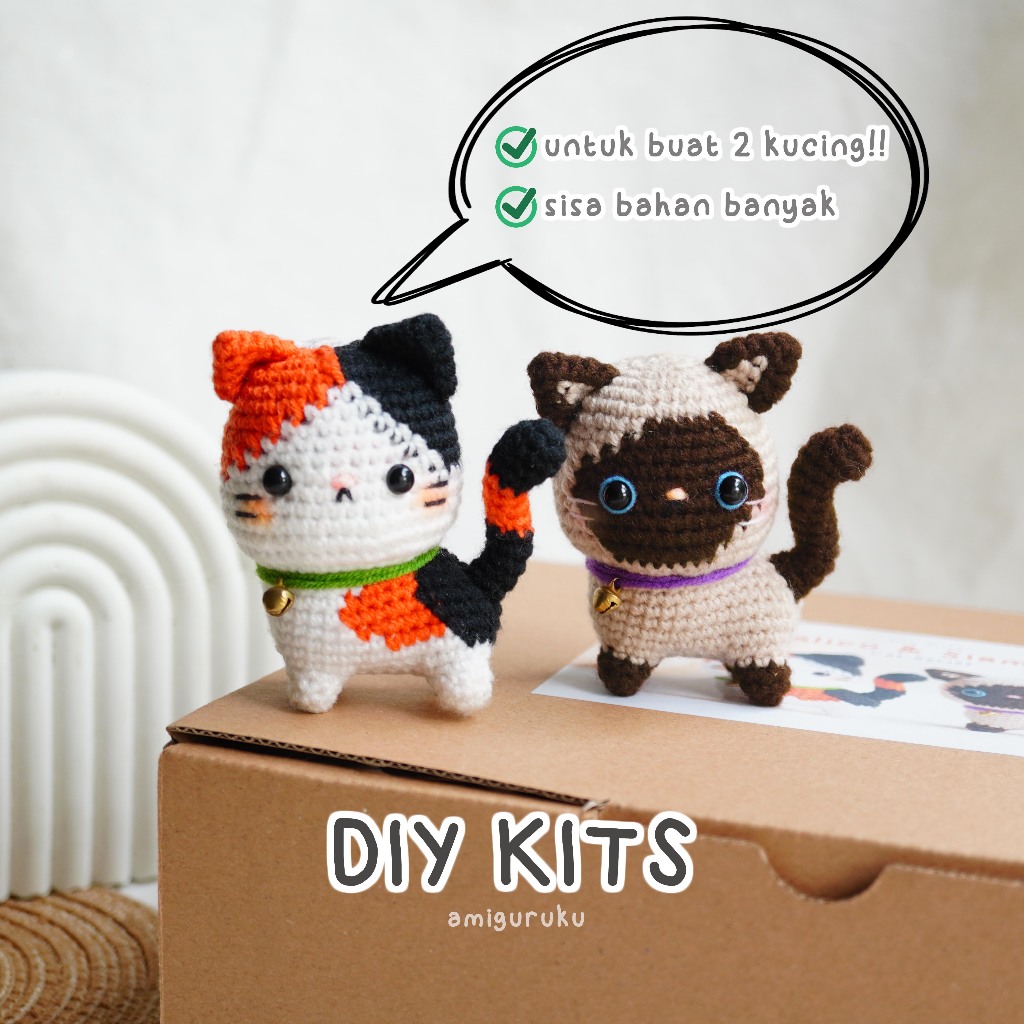 Jual Paket Rajut DIY Kits Amigurumi Crochet Doll Boneka Rajut Kucing ...