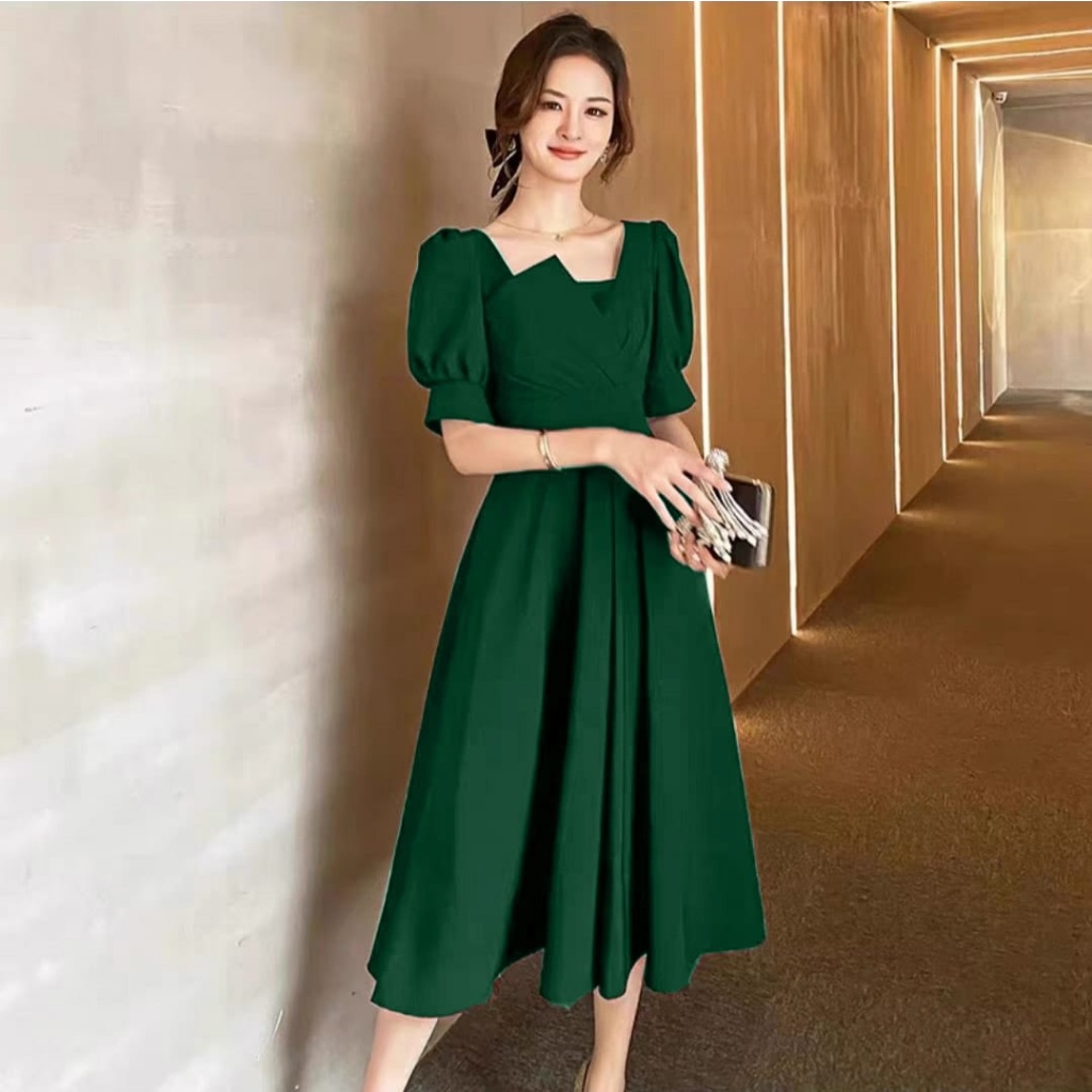 Jual QUINNYSHOP-COD-DRESS WANITA TERBARU-MIDI DRESS-DRESS NATAL TERBARU ...