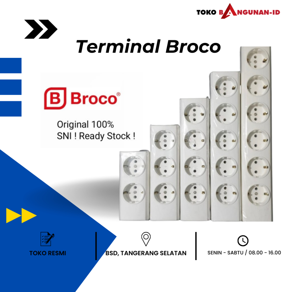 Jual Stop Kontak Broco 2 3 4 5 Lobang / Terminal / Colokan Listrik ...