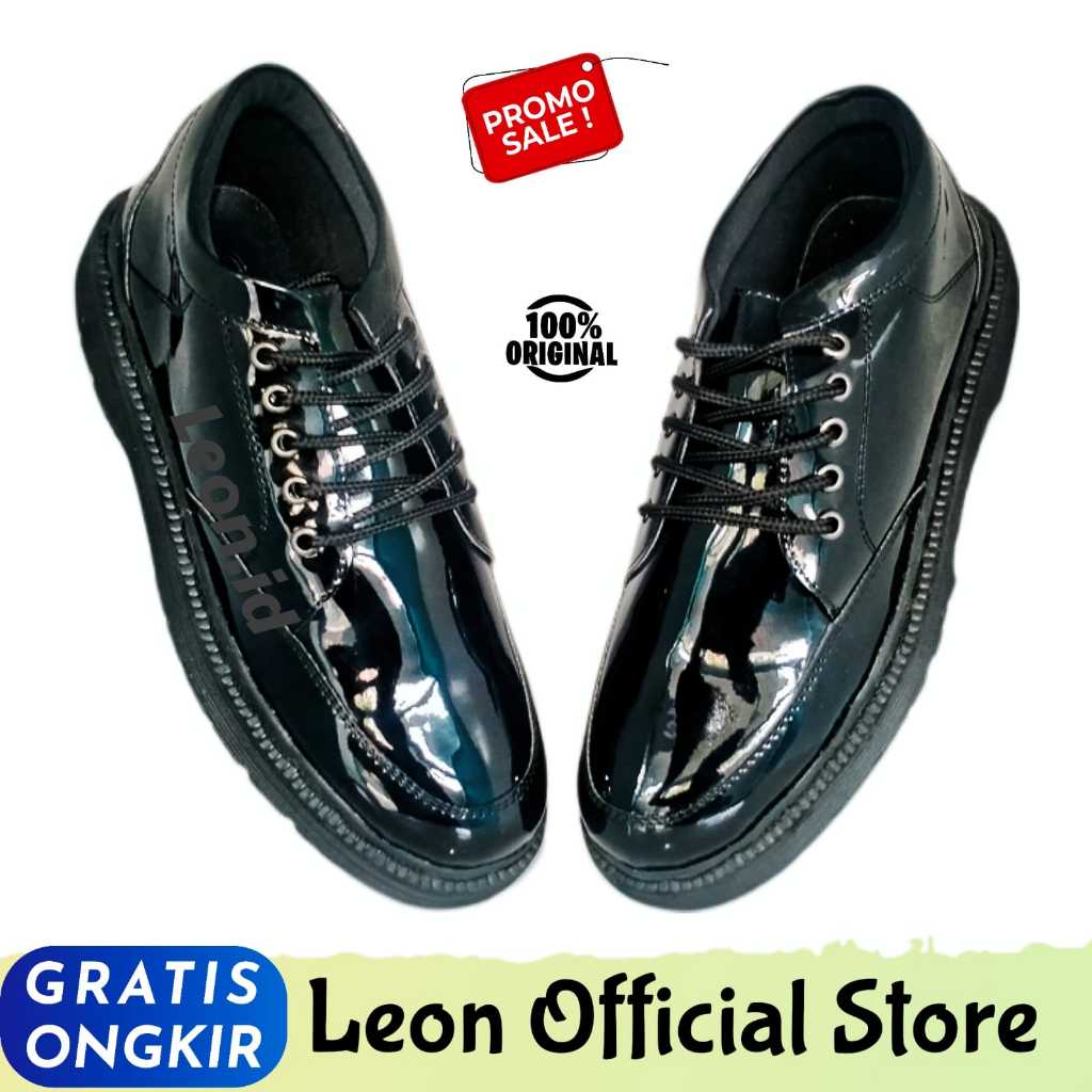 Jual Leon Edison Sepatu Pantofel PDH PDL Pria Formal Hitam Kulit Lark ...