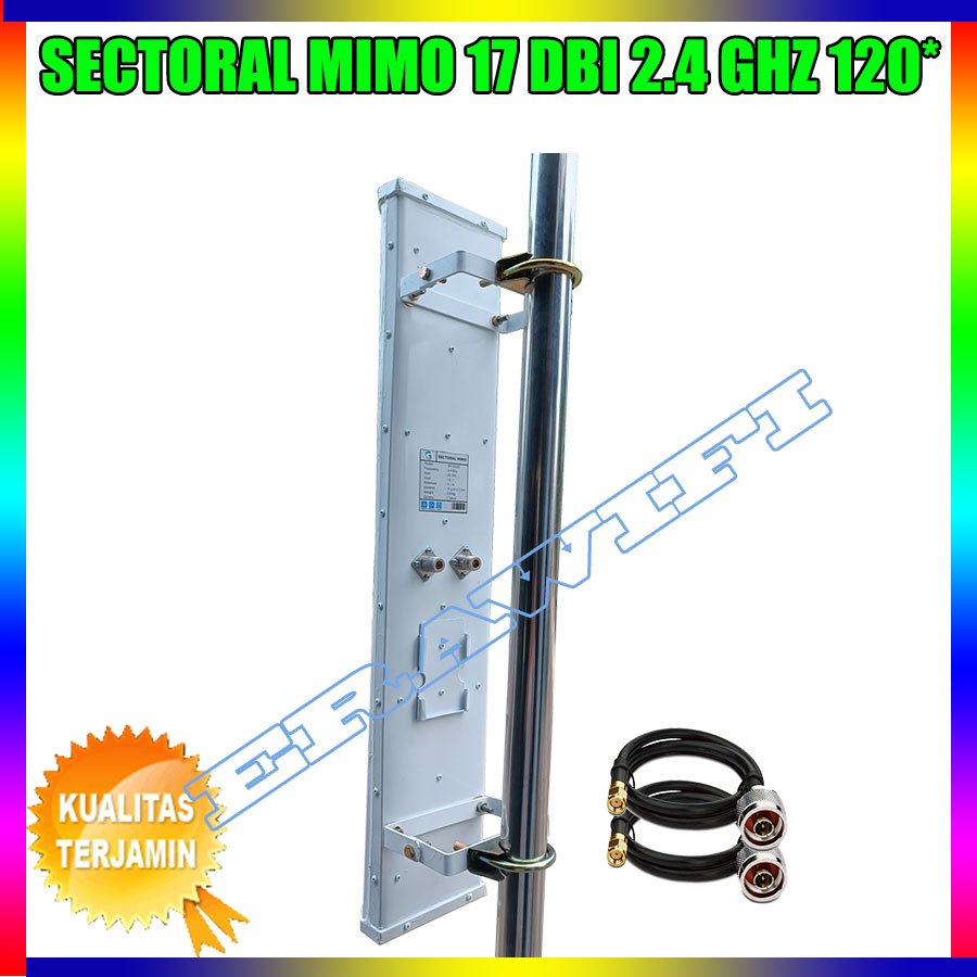 Jual Antena BTS Wifi Outdoor 2,4 GHz Sectoral Mimo 17 dBi 120 derajat ...