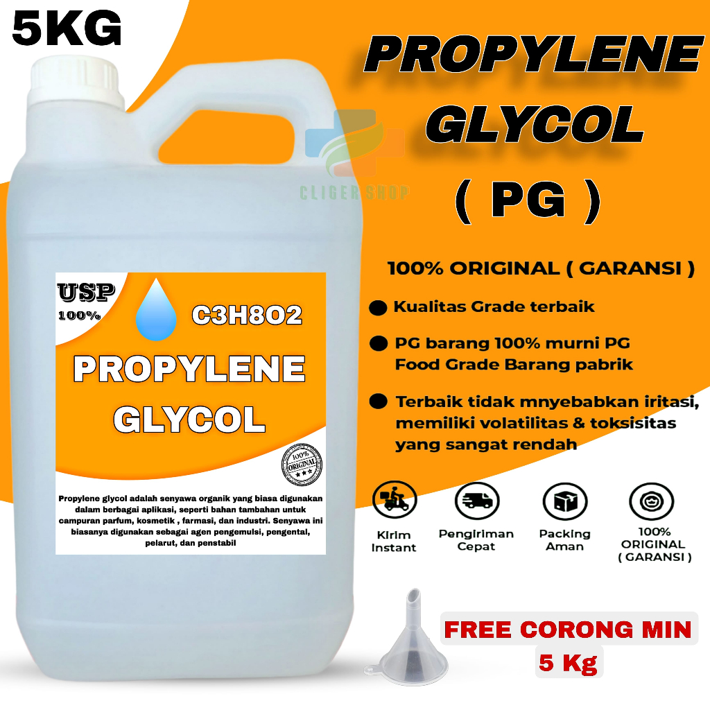 Jual PROPYLENE GLYCOL MURNI 5KG / PG 5 KG / PROPILEN GLIKOL 5KG GROSIR ...