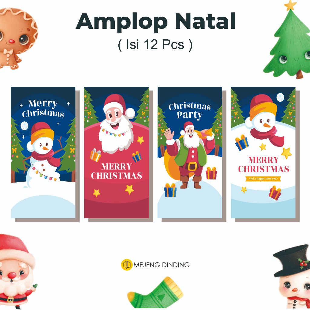 Jual (ISI 12 PCS) Amplop Natal / Amplop Natal Aesthetic / Angpao Natal ...
