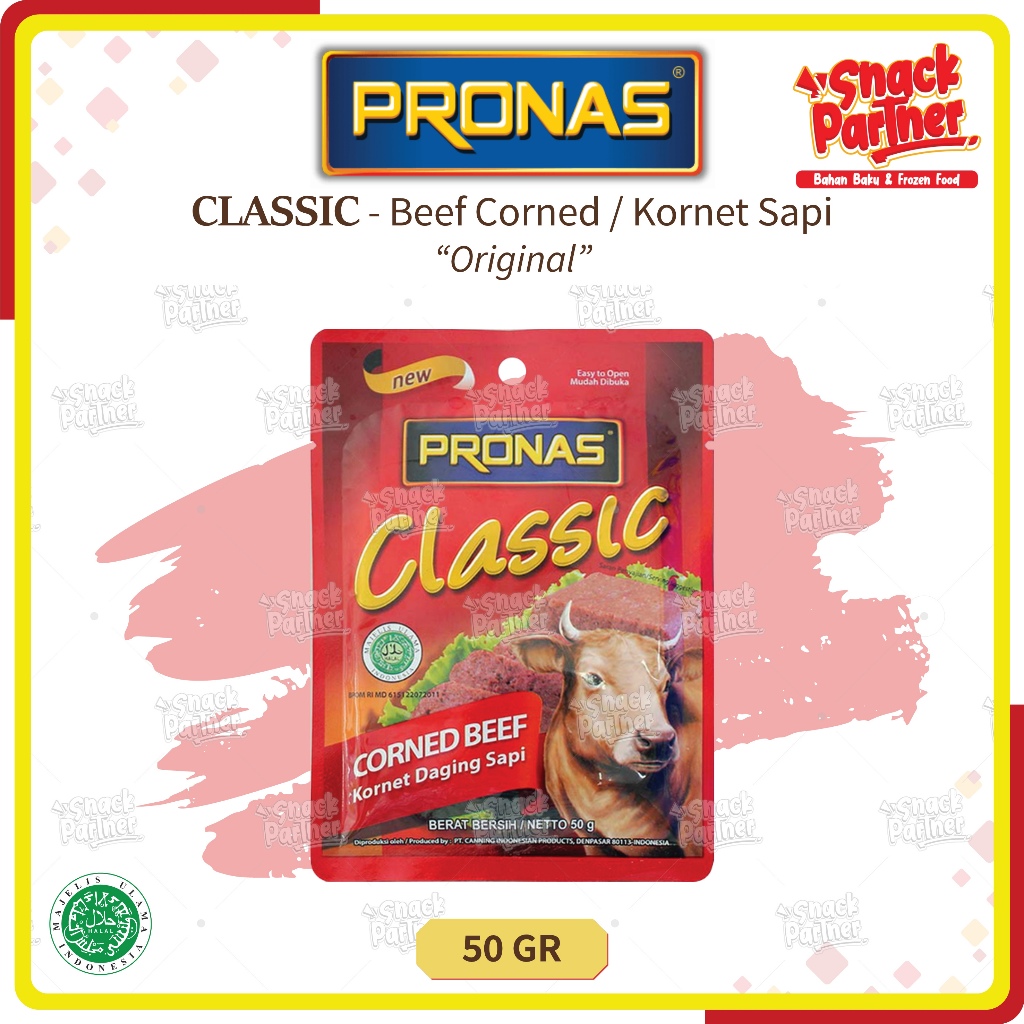 Jual PRONAS - CLASSIC KORNET SAPI 50 GR / SACHET - Daging Beef Corned ...