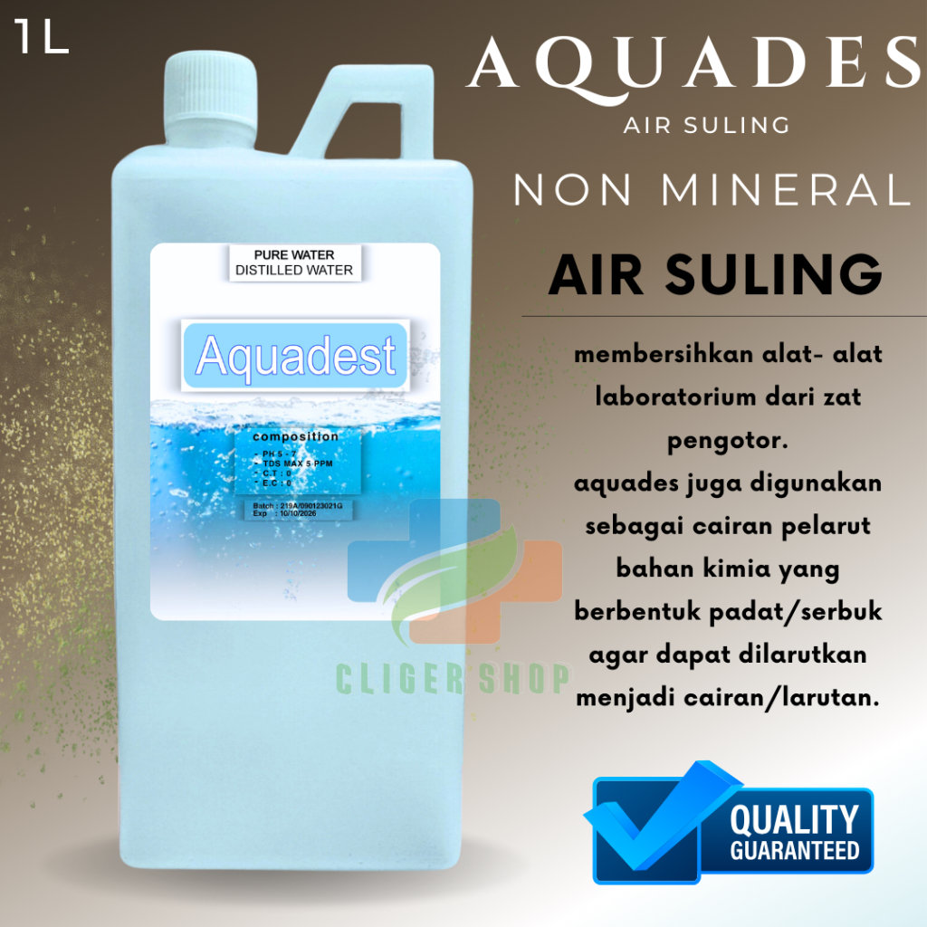 Jual AQUADEST 1 LITER / AIR SULING 1LITER / AQUADEST MURNI SULING ...