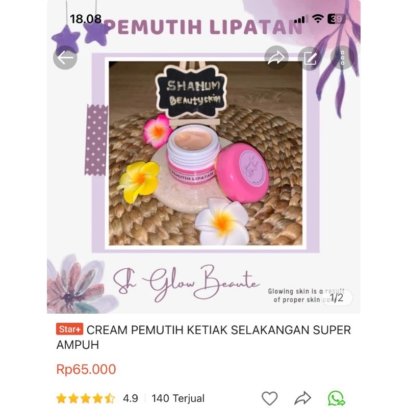 Jual CREAM PEMUTIH LIPATAN, KETIAK DAN SELAKANGAN SUPER AMPUH | Shopee ...