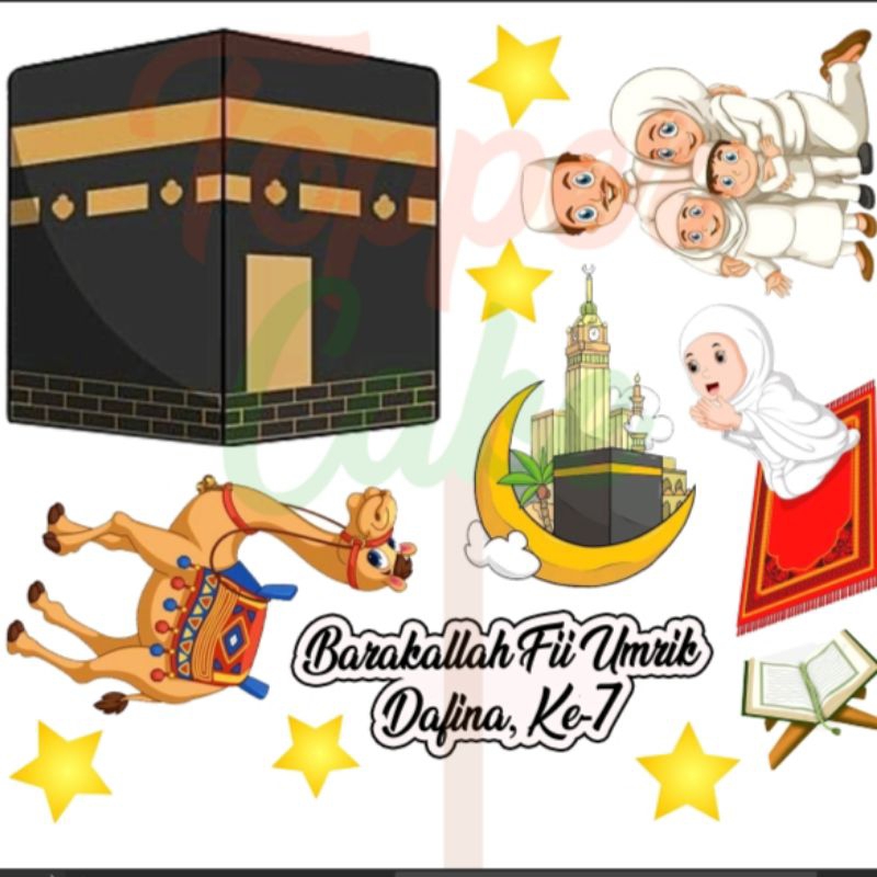 Jual Topper Cake islam haji ka'bah Gratis tambah nama, usia, foto ...