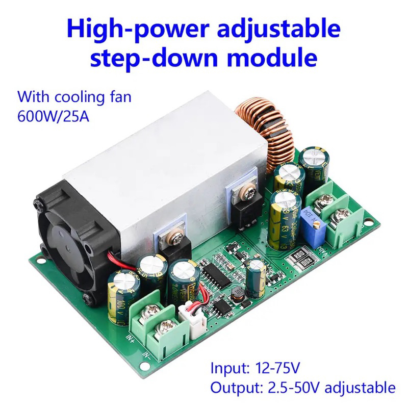 Jual Step Down 12V-75V to 5-48V 25A Adjustable Voltage Step Down ...