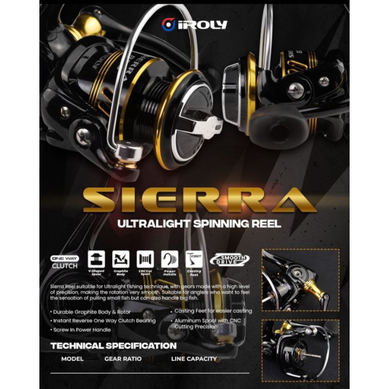 Jual reel iroly sierra 800,900 ultra light series, power handle ...