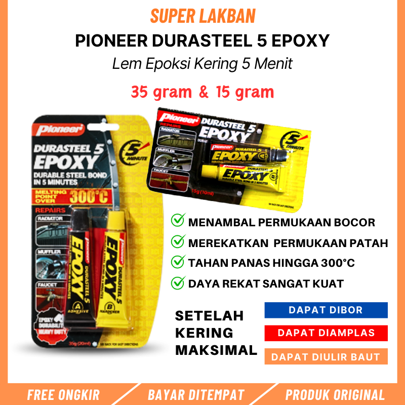 Jual Lem Knalpot Motor Bocor Durasteel Lem Perekat Besi Lem 5 Menit ...