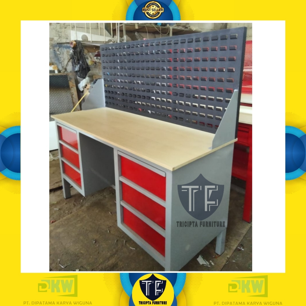Jual Meja Kerja Work Shop Station Teknisi Bengkel 1500x600x1200mm ...