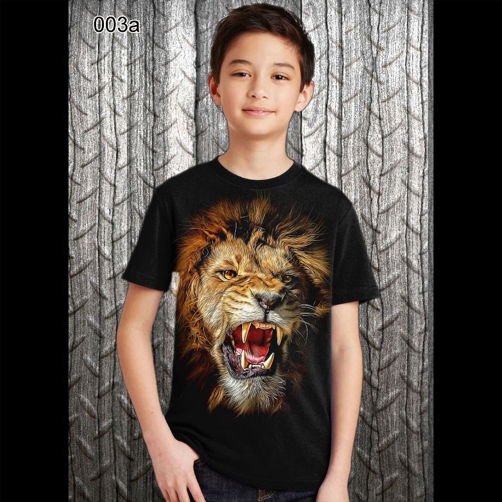 Jual Kaos Anak Laki-Laki Gambar Singa Full / Kaos Distro Anak Tanggung ...