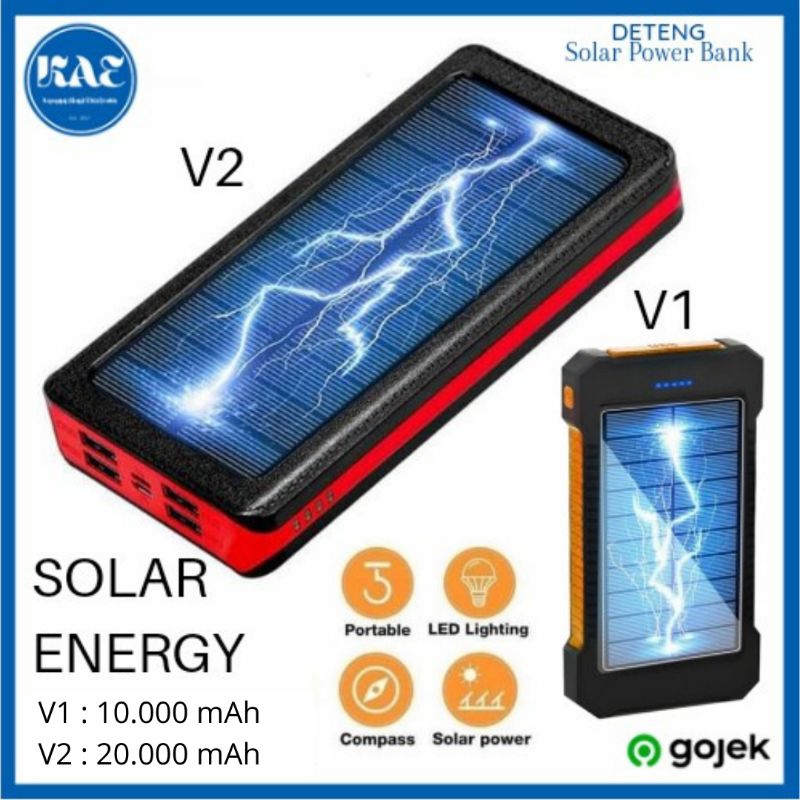 Jual Power Bank Solar Panel Cell Tenaga Surya Outdoor Powerbank ...