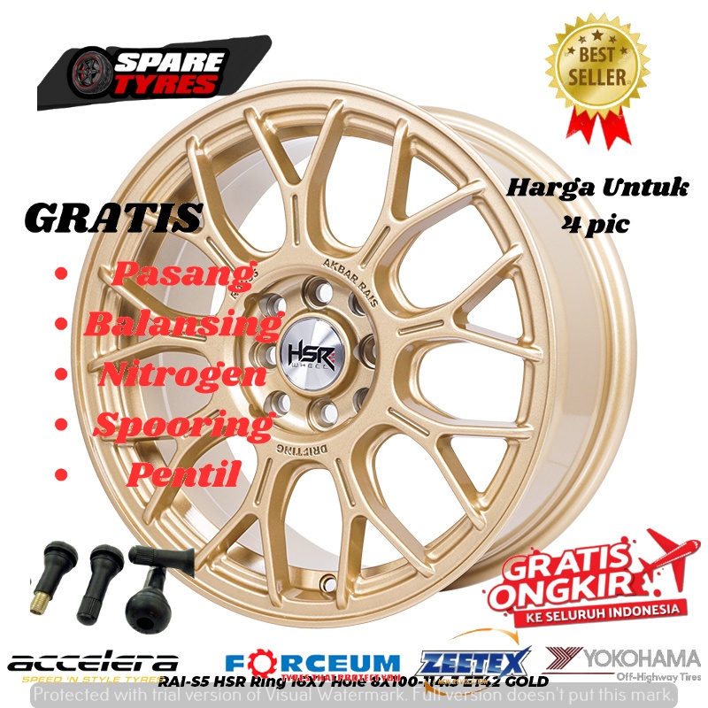 Jual Velg Mobil Avanza Xenia Agya Sigra Ignis Jazz Brio Calya Yaris Altis Ring 16 Warna Gold ...