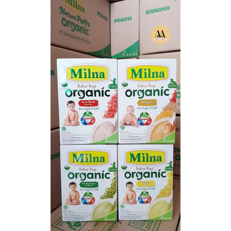 Jual MILNA BBR ORGANIC Less sugar and Salt 120gr (BOX) | Shopee Indonesia