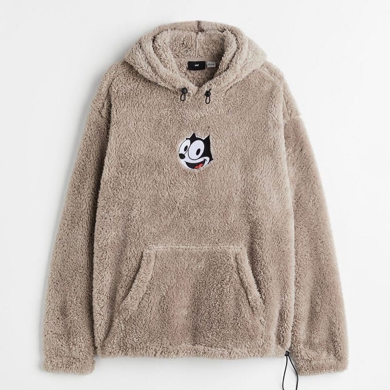Jual HM Relaxed fit teddy hoddie X Felix the cat new original | Shopee ...