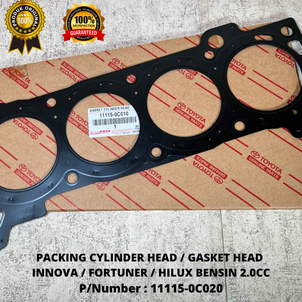 Jual PACKING HEAD GASKET CYLINDER HEAD INNOVA HILUX FORTUNER BENSIN 2.0CC ORIGINAL | Shopee ...