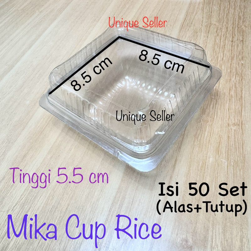 Jual [Isi50] Mika Cup Rice 8.5x8.5x5.5 cm / Mika Kotak Jajan Snack 8 ...