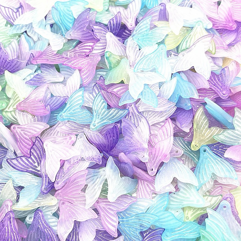 Jual Mote Manik Acrylic Mermaid Tail Pendant Charms For Jewelry Making ...