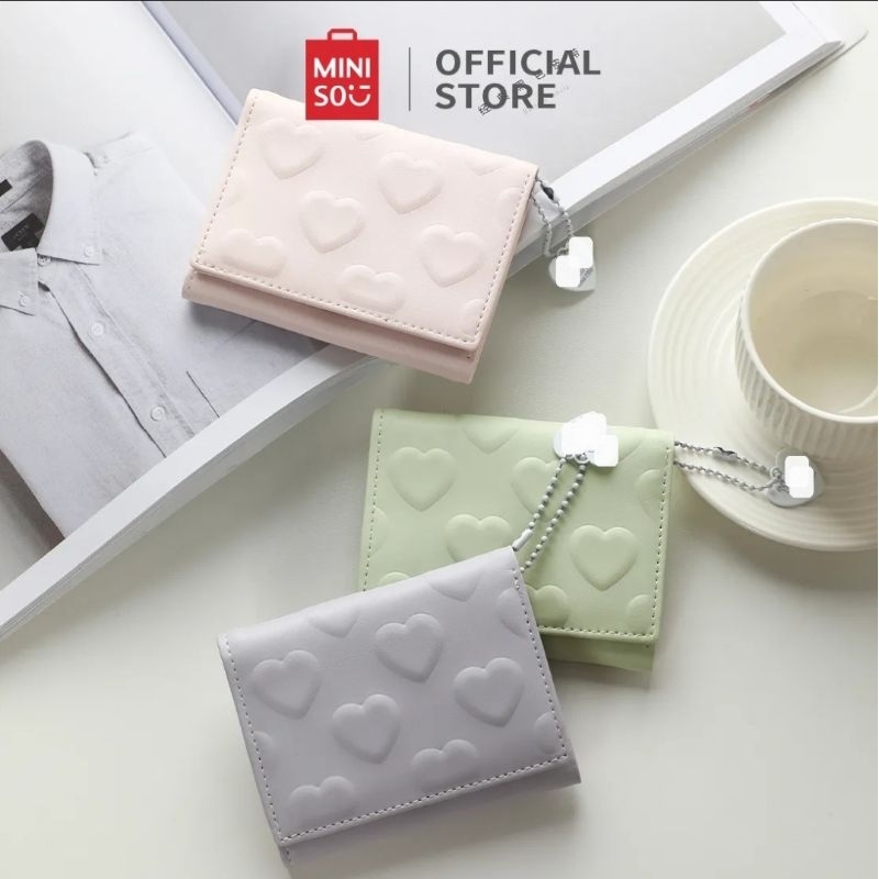 Jual MINISO! 4wrn. Plain embossed animals fold wallet. Dompet lipat ...