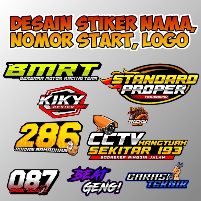 Jual DESAIN CUSTOM LOGO, NO START, STIKER NAMA | Shopee Indonesia