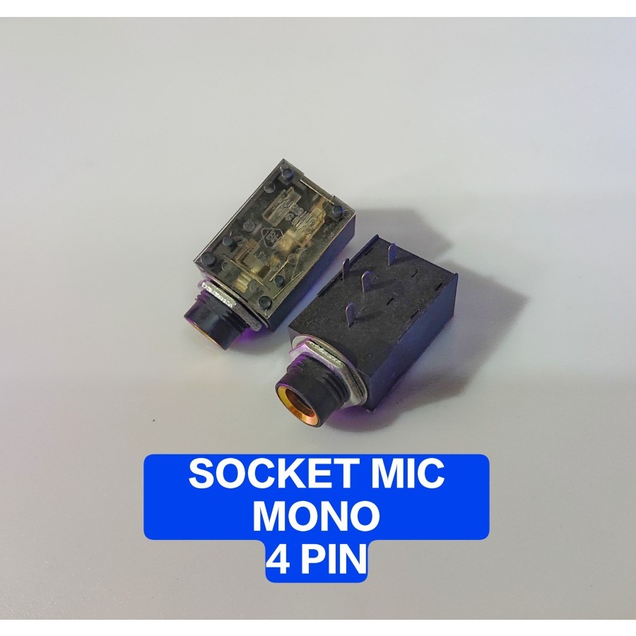 Jual Socket Mic Mono 4 Pin Transparan Soket Akai Mono 4P | Shopee Indonesia