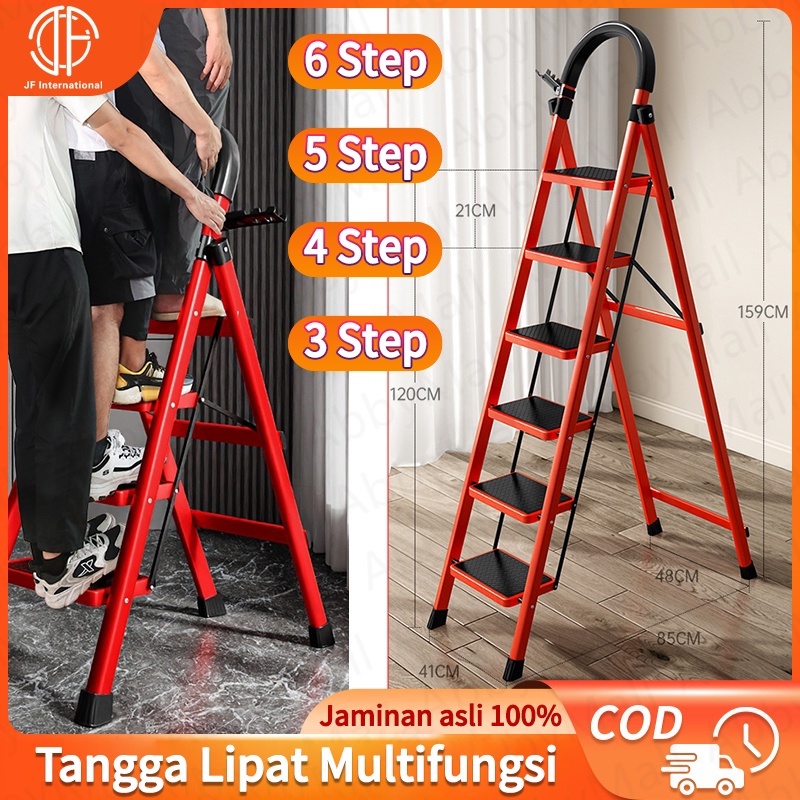 Jual Tangga Rumah Lipat Tangga Besi 3/4/5/6 Step Household Steel Ladder Tangga Lipat Aluminium ...