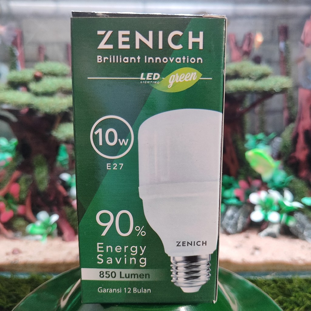 Jual LAMPU LED 10 W / 10 WATT ZENICH GREEN T-BULB GARANSI 1TH TERANG ...