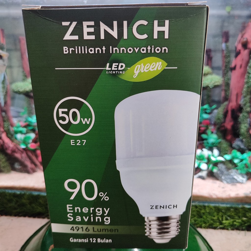 Jual LAMPU LED 50 W / 50 WATT ZENICH GREEN T-BULB GARANSI 1TH TERANG ...