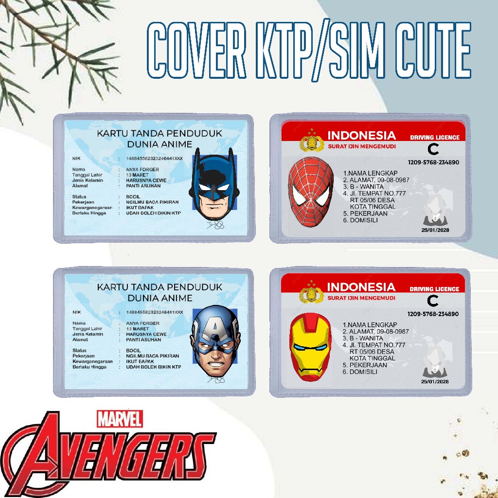 Jual Cover Pelindung Kartu Identitas KTP SIM Karakter Marvel Avangers ...