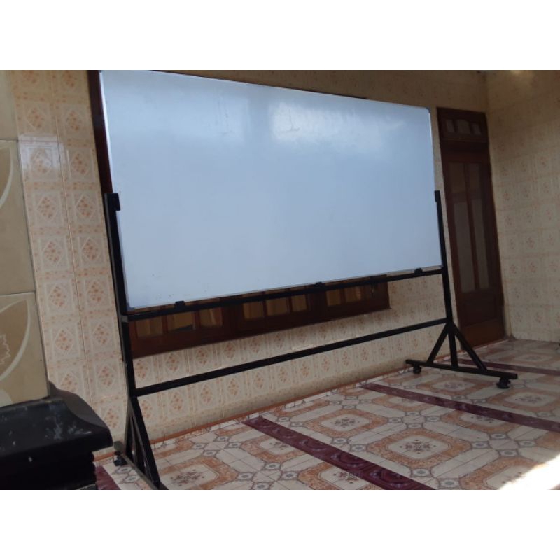 Jual Papan Tulis Whiteboard Standing ukuran 240x120 cm Beroda, Non ...