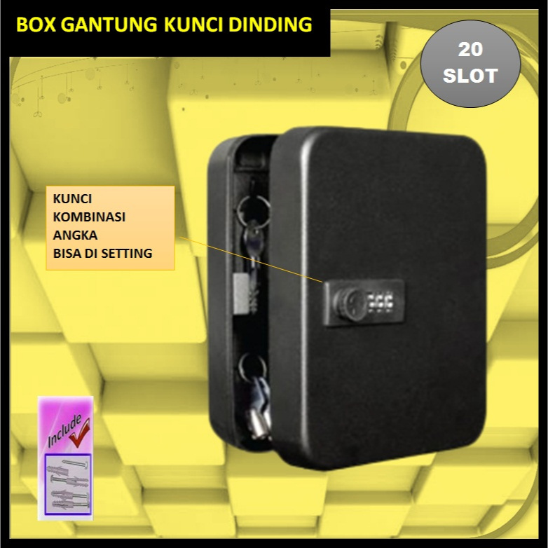 Jual Box gantungan kunci dinding Key Box safe storage Kotak kunci ...