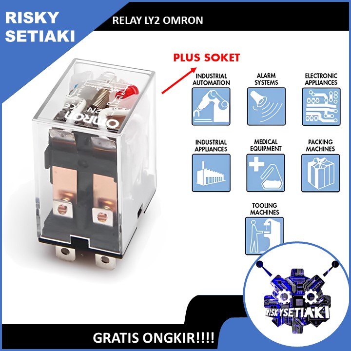 Jual RELAY LY2 12V OMRON 8 PIN PLUS SOKET | Shopee Indonesia