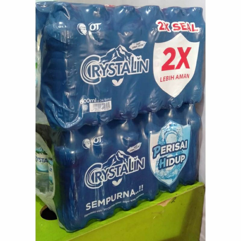Jual AIR MINERAL / AIR MINUM / CRYSTALIN 600ML PH 8 / 1 KART ISI 24 BOTOL | Shopee Indonesia