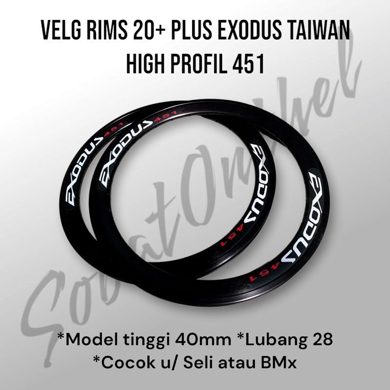 Jual Velg Rims 20+ Plus Exodus Model Profil Tinggi 451 set 2pcs ...