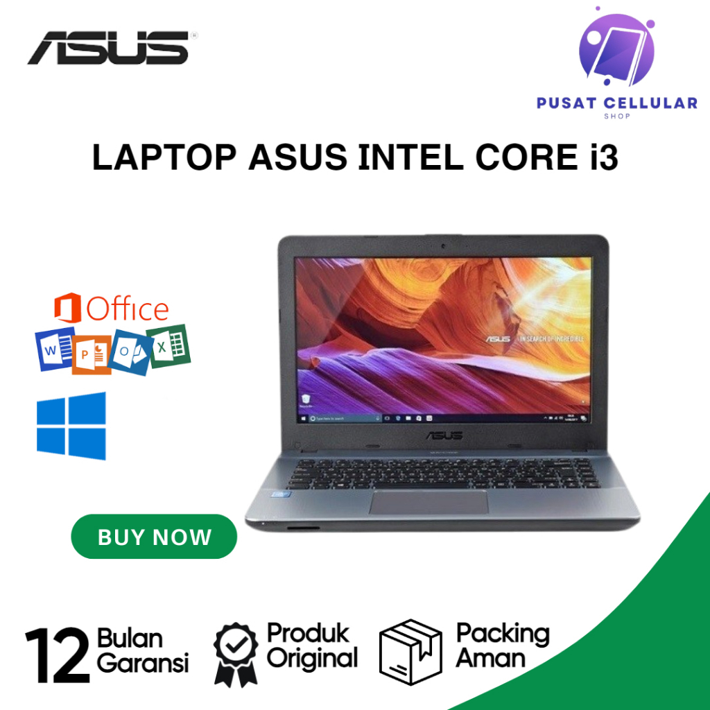 Jual Laptop Asus Intel Core i3 GEN8 - Ram 4GB/512GB SSD // WINDOWS 10 // FREE OFFICE | Shopee ...