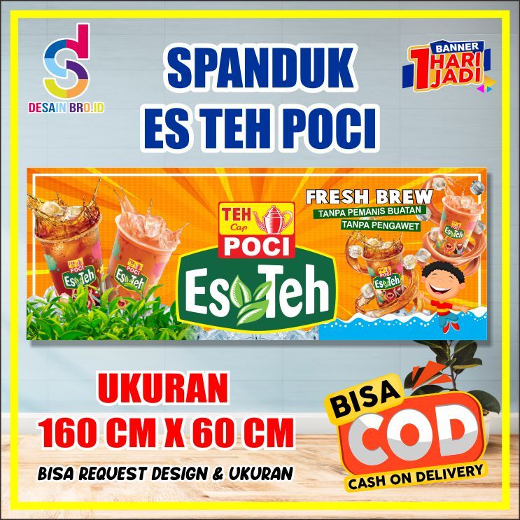 Jual BANNER/SPANDUK ES TEH POCI ( BISA CUSTOM ) UKURAN 160X60 | Shopee ...