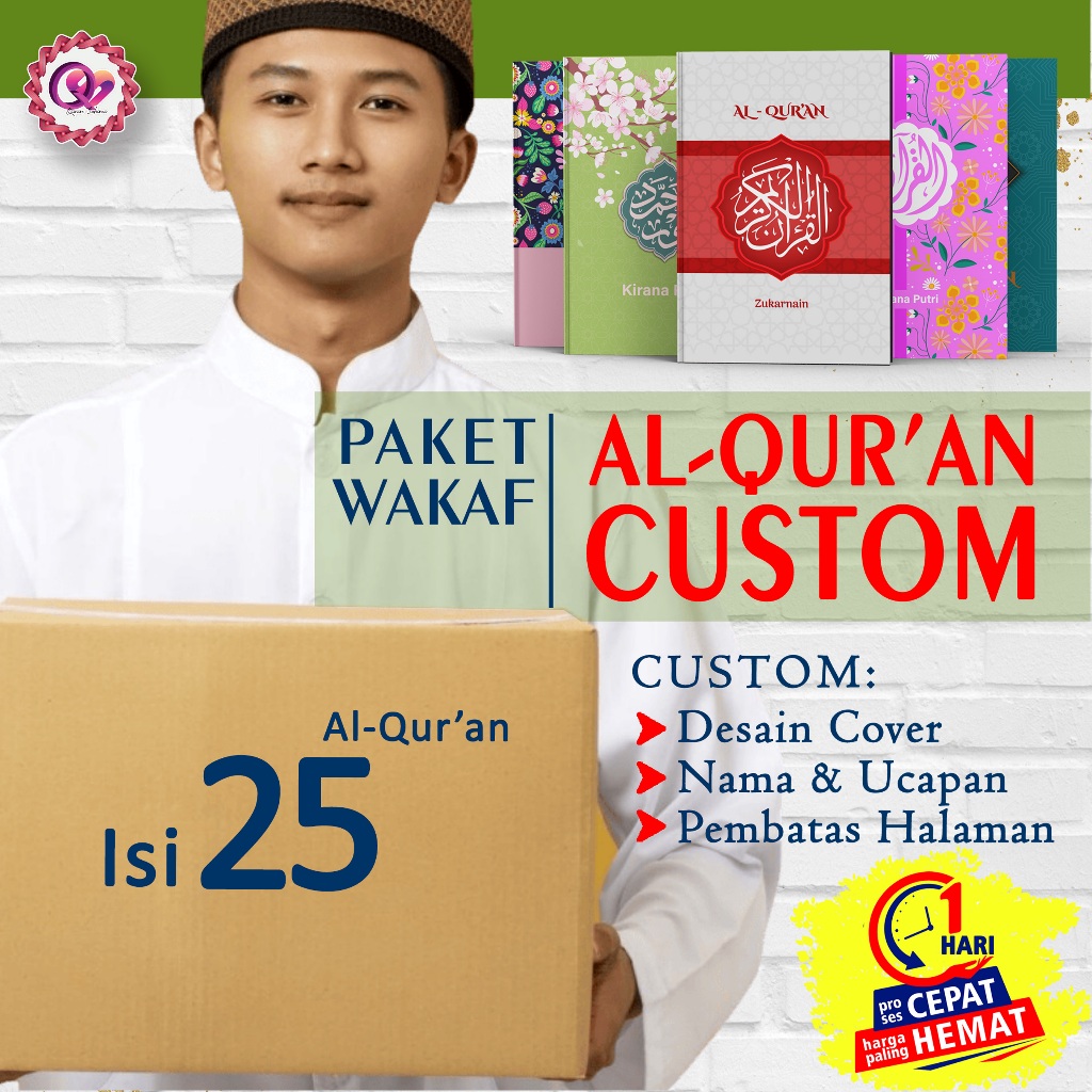Jual Al-Quran Custom untuk Wakaf Berbagai Keperluan ISI 25 pcs Quran ...