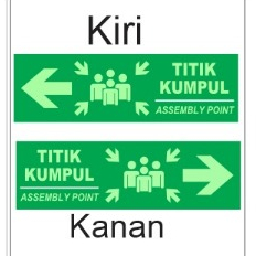 Jual Sign GLOW IN THE DARK TITIK KUMPUL Tanda Panah ukuran 10cm x 30cm ...