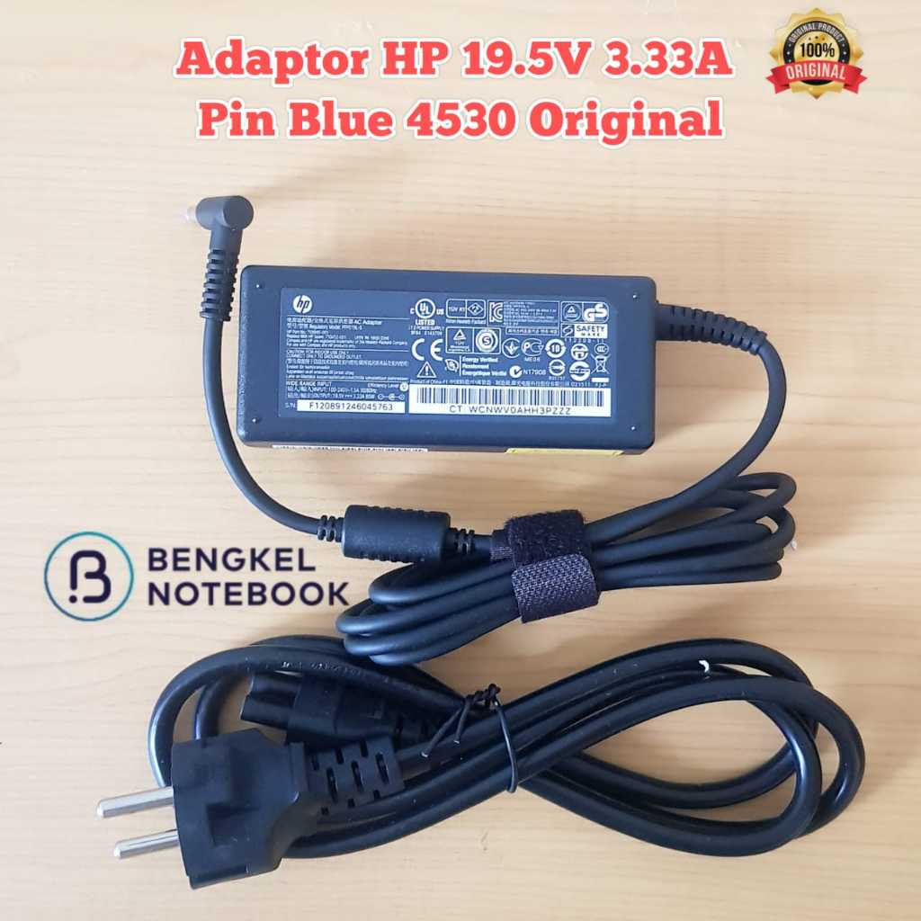 Jual Adaptor Charger HP 19.5V 3.33A Pin 4530 PPP019L-S 65W Original ...